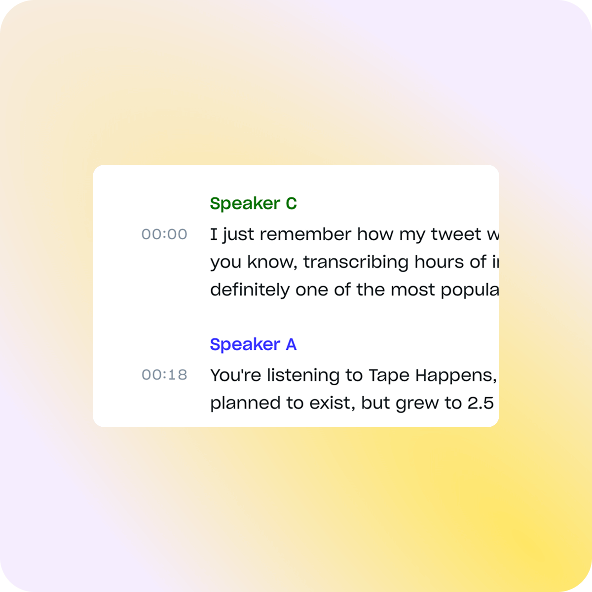 Speaker labels - Good Tape